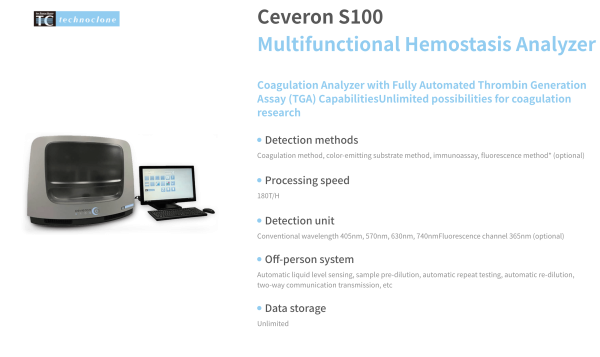 Ceveron S100 Multifunctional Hemostasis Analyzer – Thalysbio
